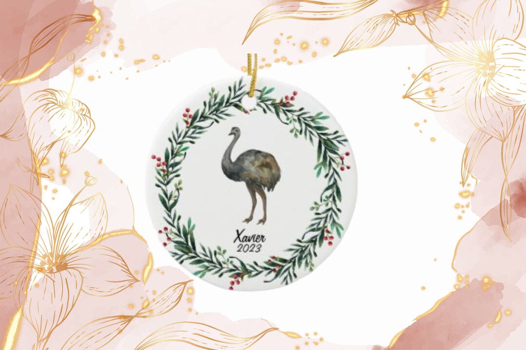Emu Ornament, Custom Emu Ornament, Emu Gift, Emu Christmas, Emu Lover ...