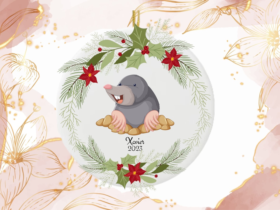 Mole Christmas Ornament, Personalized Mole Ornament, Mole Gift, Mole ...
