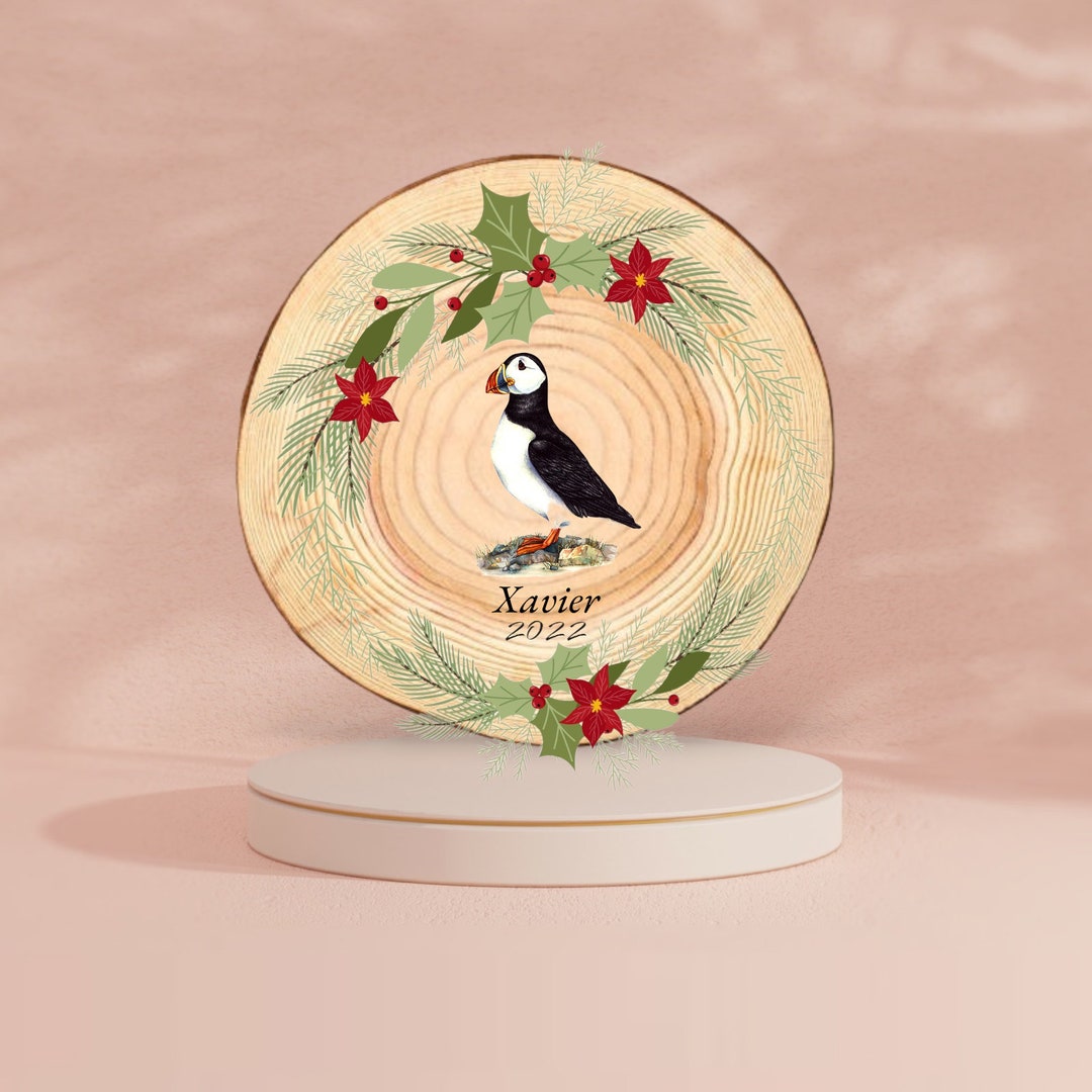 Puffin Christmas Ornament, Personalized Puffin Ornament, Puffin Gift ...