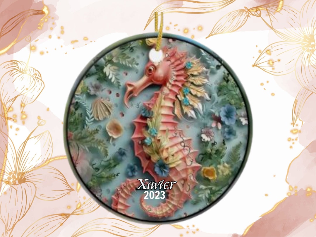 Seahorse Christmas Ornament, Personalized Seahorse Ornament, Seahorse ...