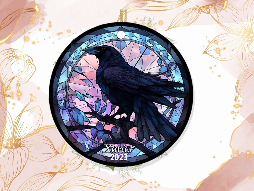 Raven Christmas Ornament, Personalized Raven Ornament, Raven Gift ...