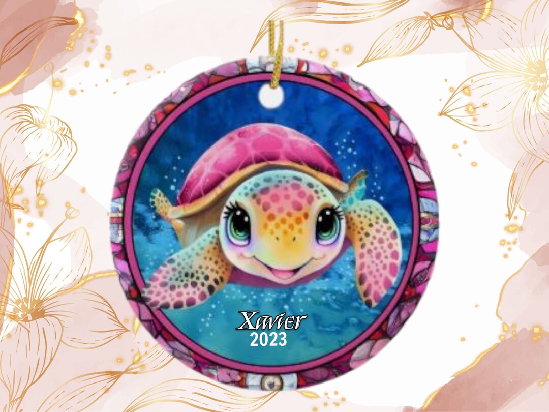 Turtle Christmas Ornament, Personalized Turtle Ornament, Turtle Gift ...