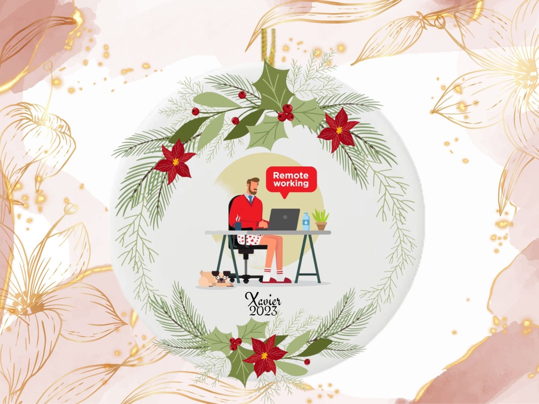 Remote Work Christmas Ornament Personalized Remote Work - Etsy