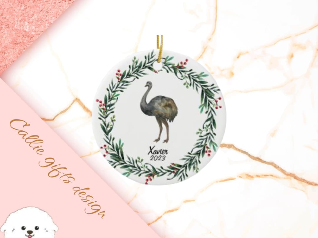 Emu Ornament, Custom Emu Ornament, Emu Gift, Emu Christmas, Emu Lover ...