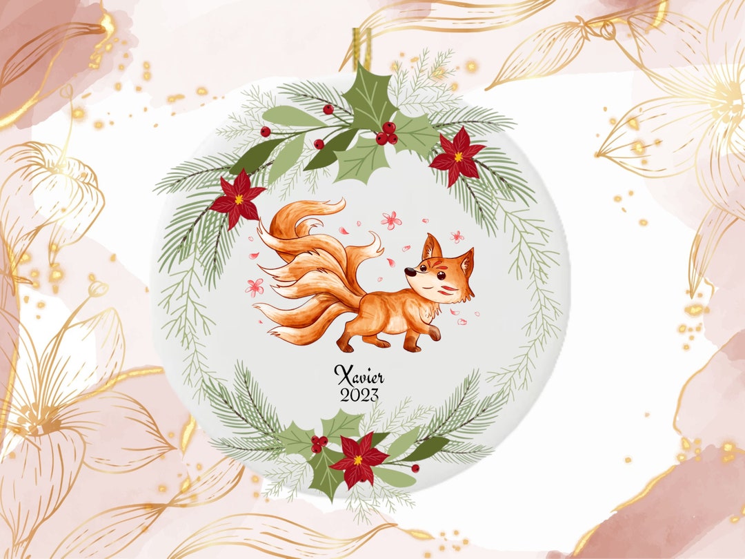 Red Fox Christmas Ornament, Personalized Red Fox Ornament, Red Fox Gift ...