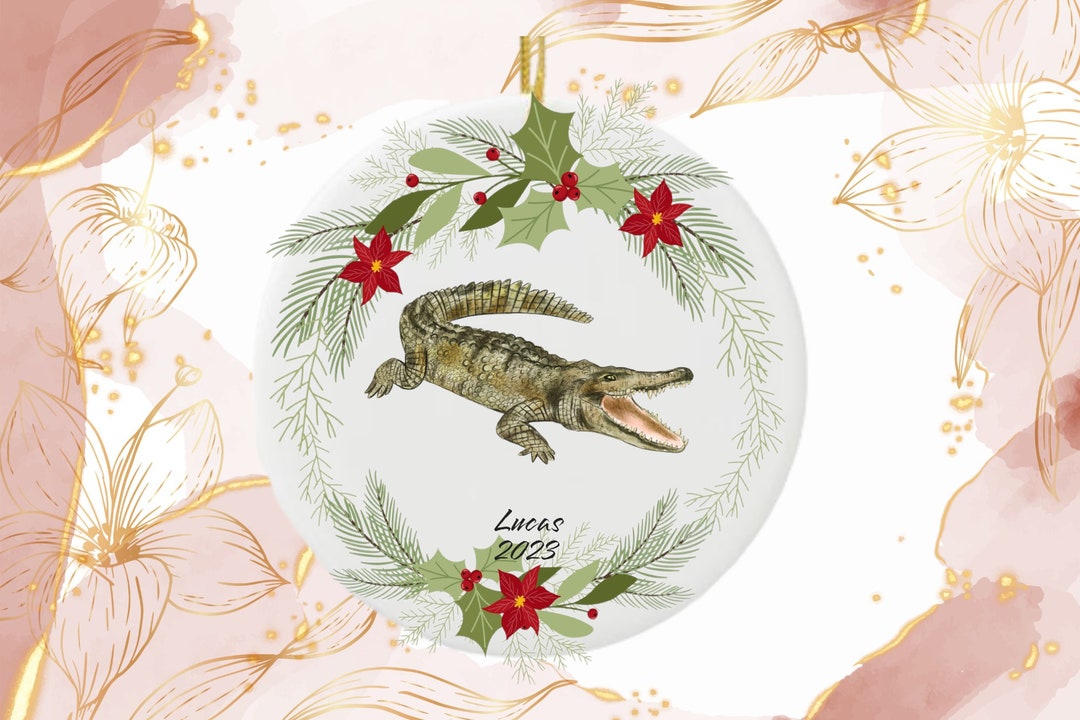 Alligator Christmas Ornament, Personalized Alligator Ornament ...