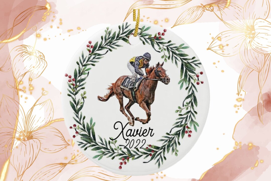 Horse Racing Christmas Ornament, Personalized Horse Racing Ornament ...