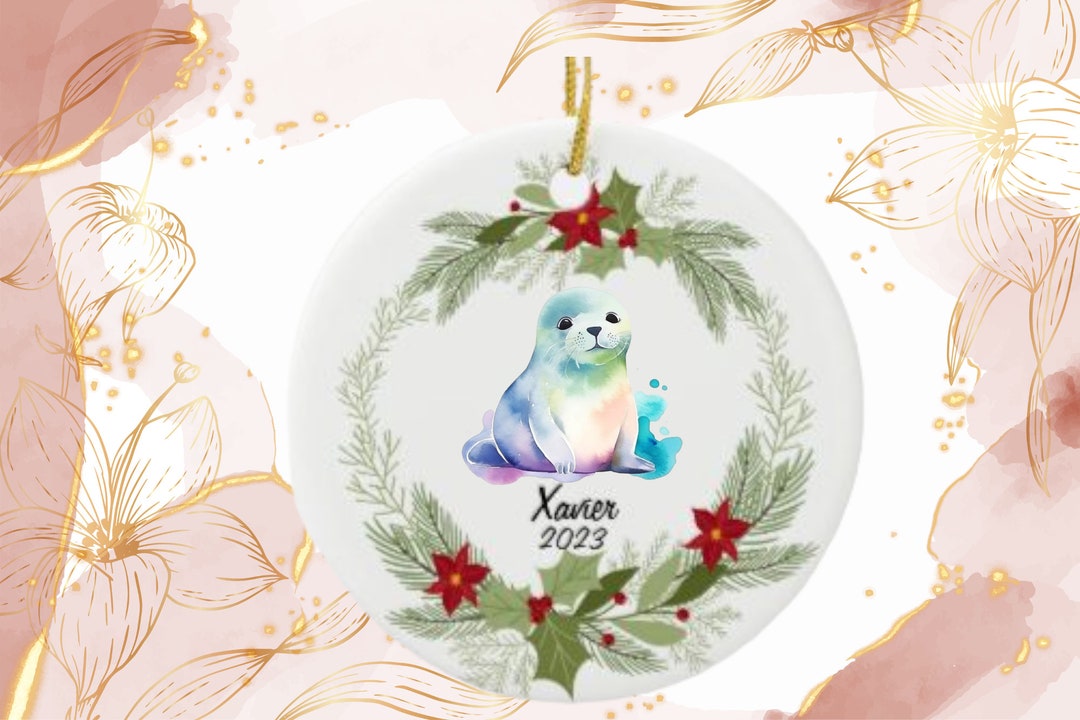 Seal Ornament, Custom Seal Ornament, Seal Gift, Seal Christmas Ornament ...