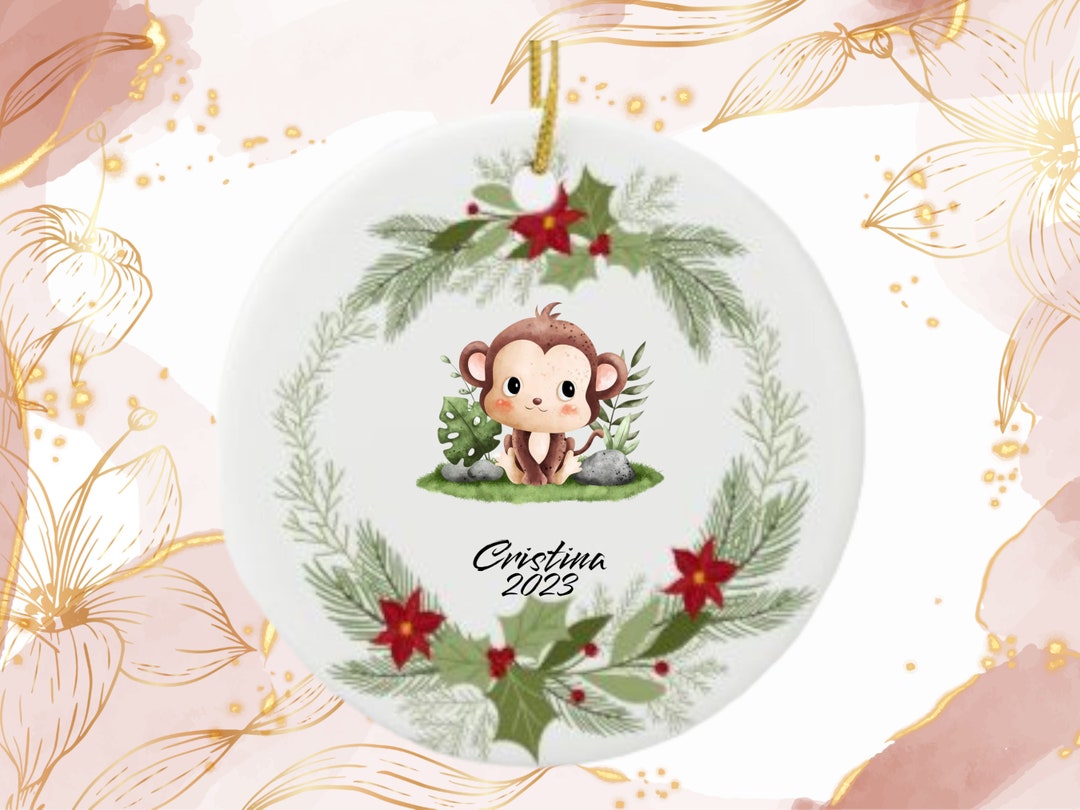 Monkey Ornament Custom Monkey Ornament Monkey Gift Monkey - Etsy