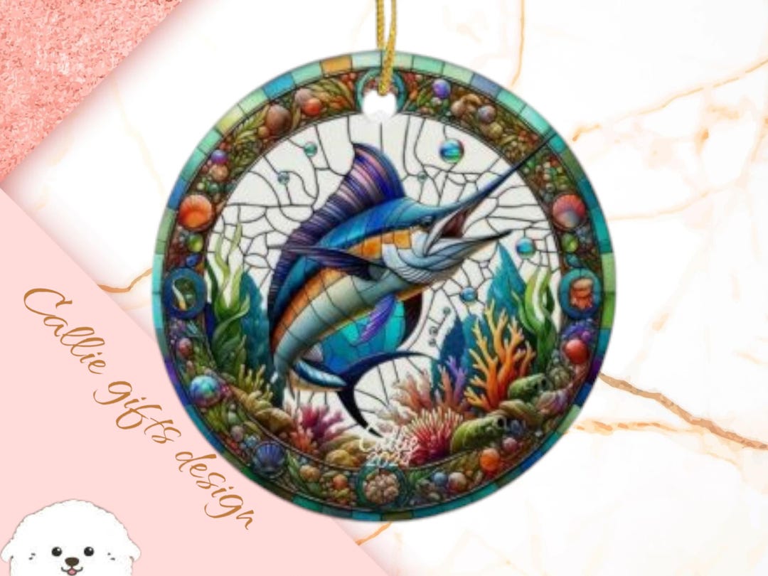 Blue Marlin Ornament, Custom Blue Marlin Ornament, Blue Marlin Gift ...