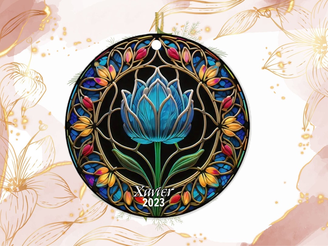 Lotus Flower Christmas Ornament Personalized Lotus Flower - Etsy