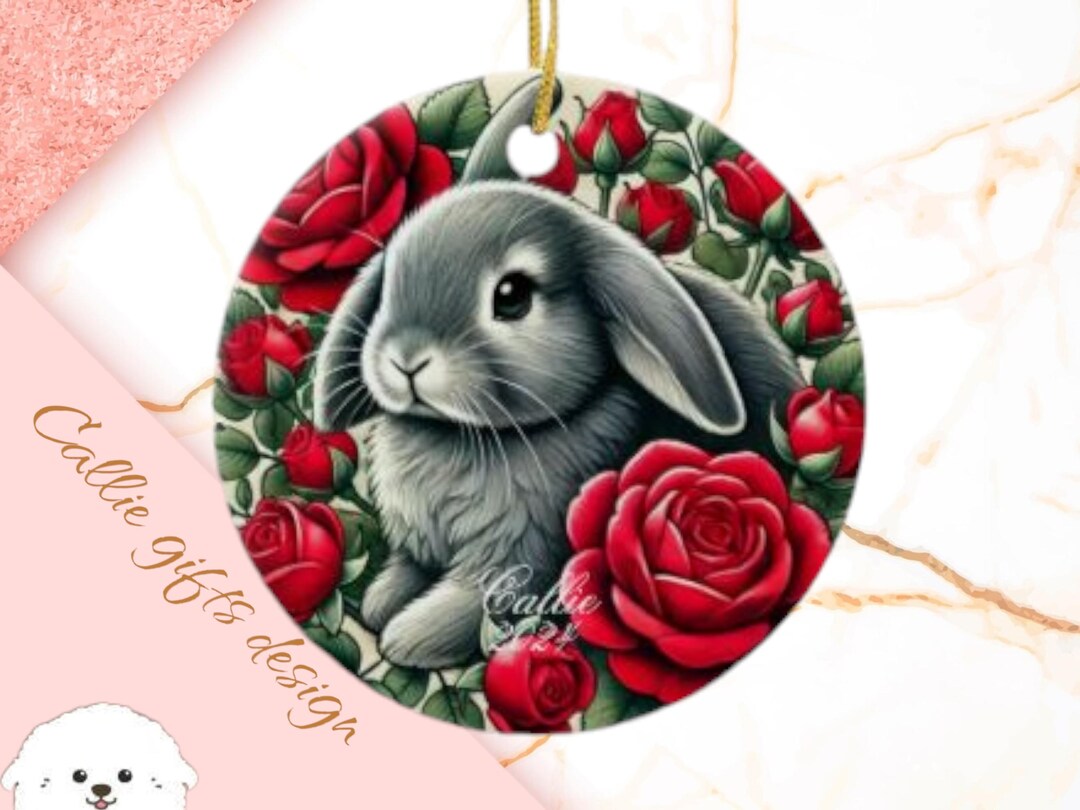 Rabbit Christmas Ornament, Personalized Rabbit Ornament, Rabbit Gift ...