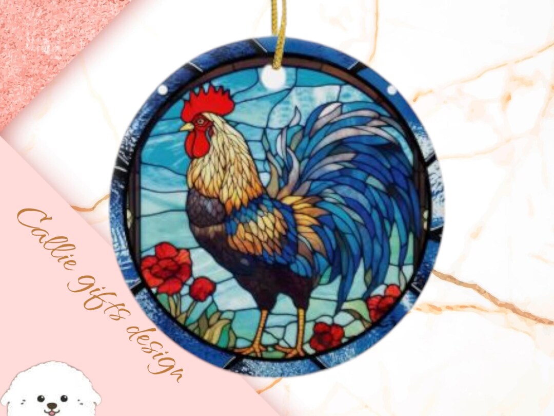 Rooster Christmas Ornament, Personalized Rooster Ornament, Rooster Gift ...