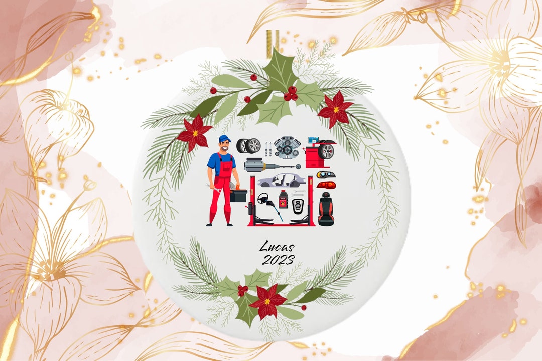 Car Mechanic Christmas Ornament, Personalized Car Mechanic Ornament ...