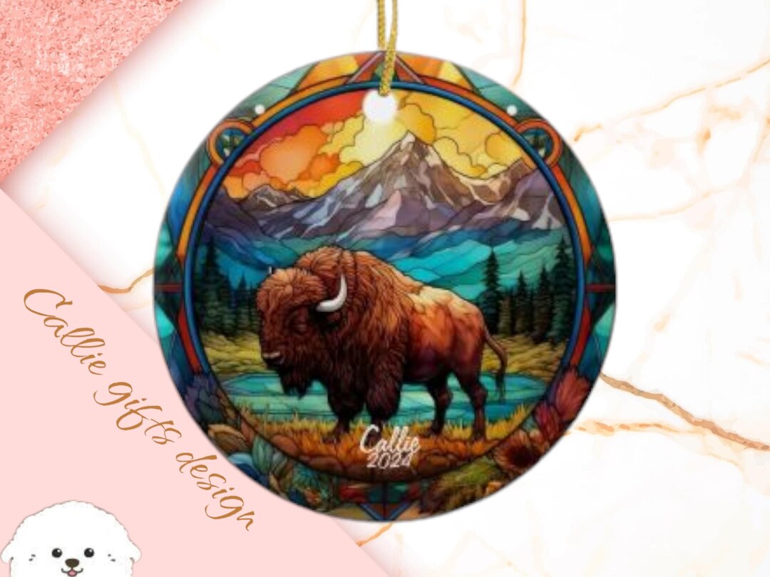 Bison Christmas Ornament, Personalized Bison Ornament, Bison Gift ...