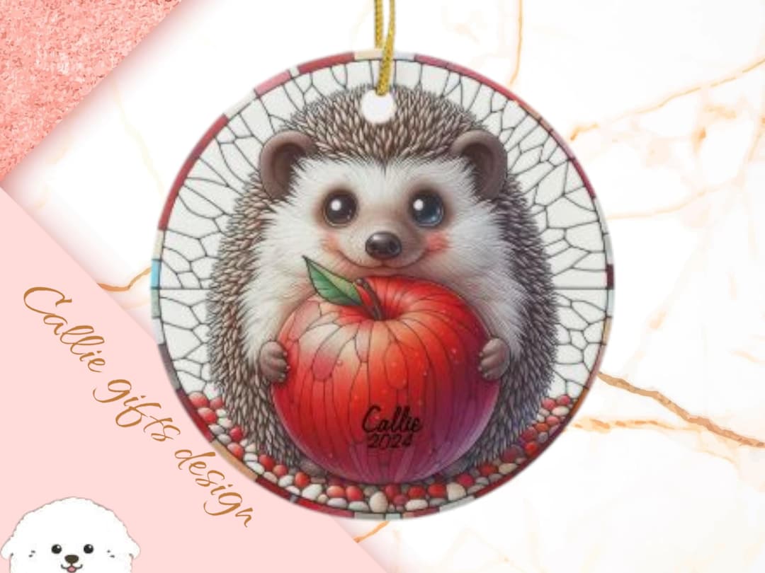 Hedgehog Ornament, Custom Hedgehog Ornament, Hedgehog Gift, Hedgehog ...
