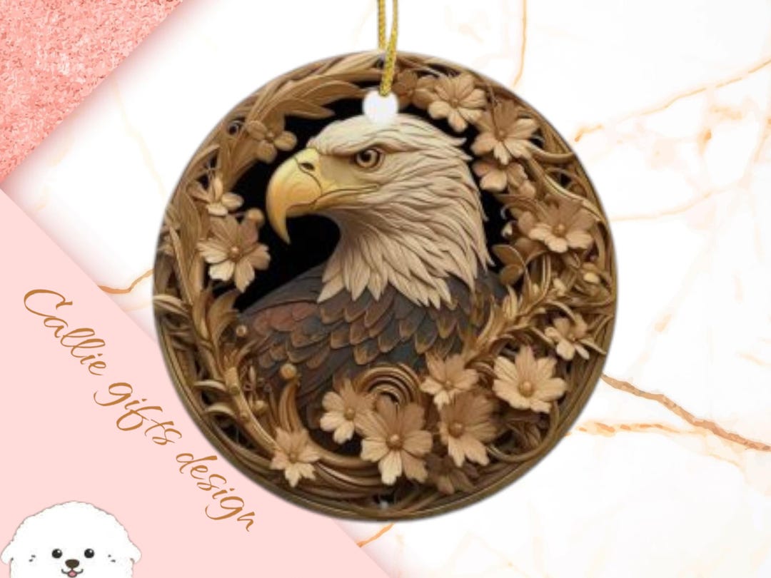 Eagle Christmas Ornament, Custom Eagle Ornament, Eagle Lover Gift ...