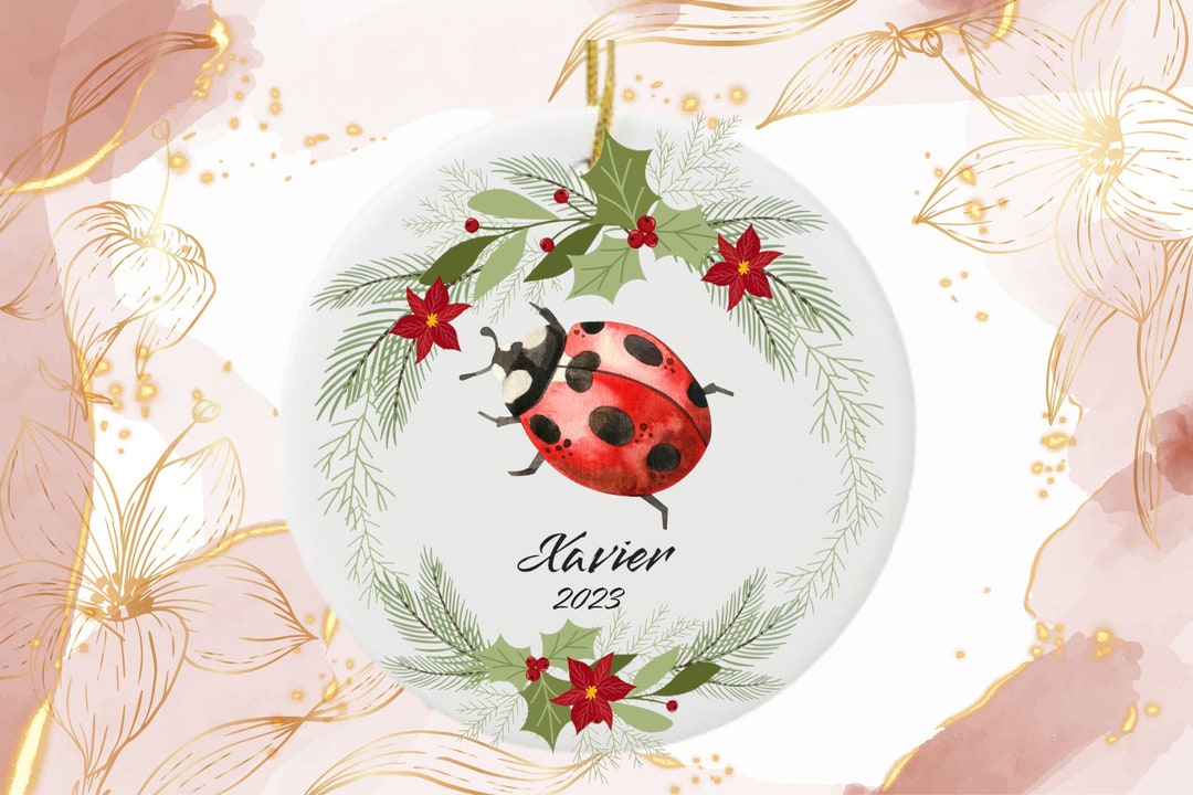 Ladybug Christmas Ornament, Personalized Ladybug Ornament, Ladybug Gift ...