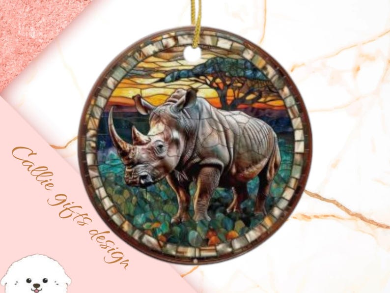 Rhinoceros Christmas Ornament, Personalized Rhinoceros Ornament ...