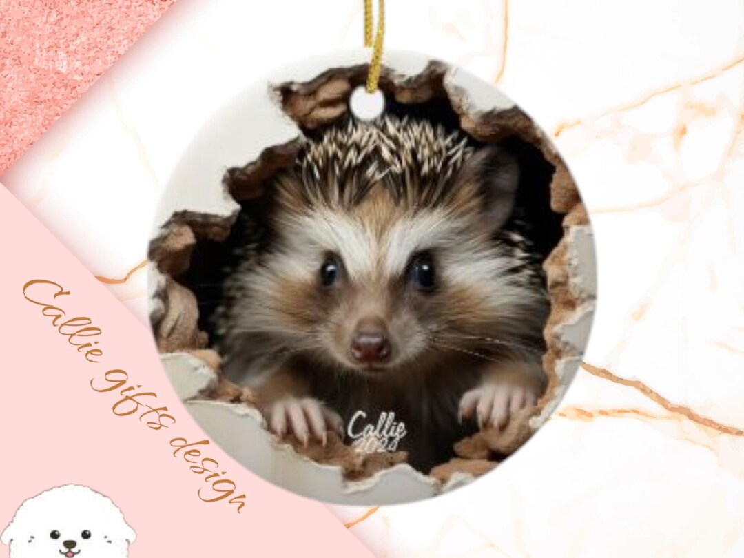 Hedgehog Ornament, Custom Hedgehog Ornament, Hedgehog Gift, Hedgehog ...