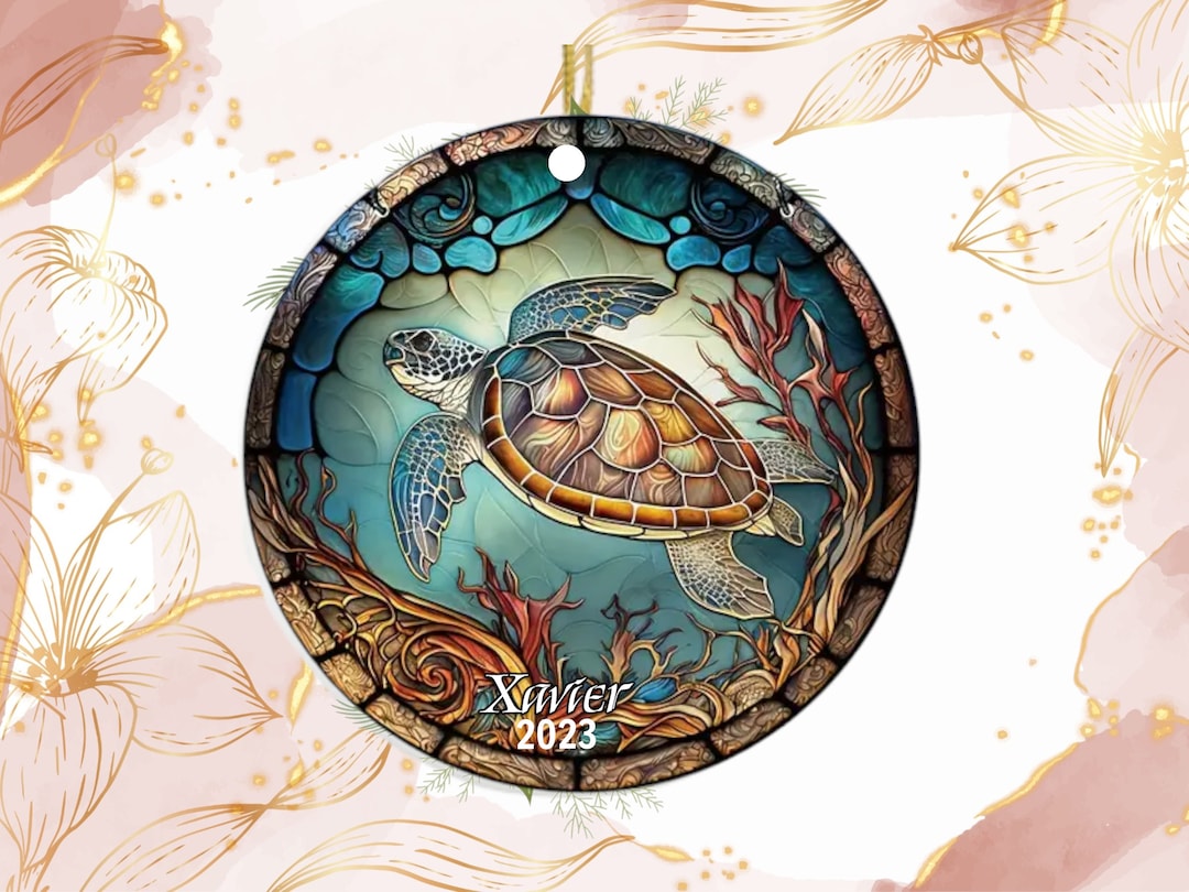 Turtle Christmas Ornament, Personalized Turtle Ornament, Turtle Gift ...
