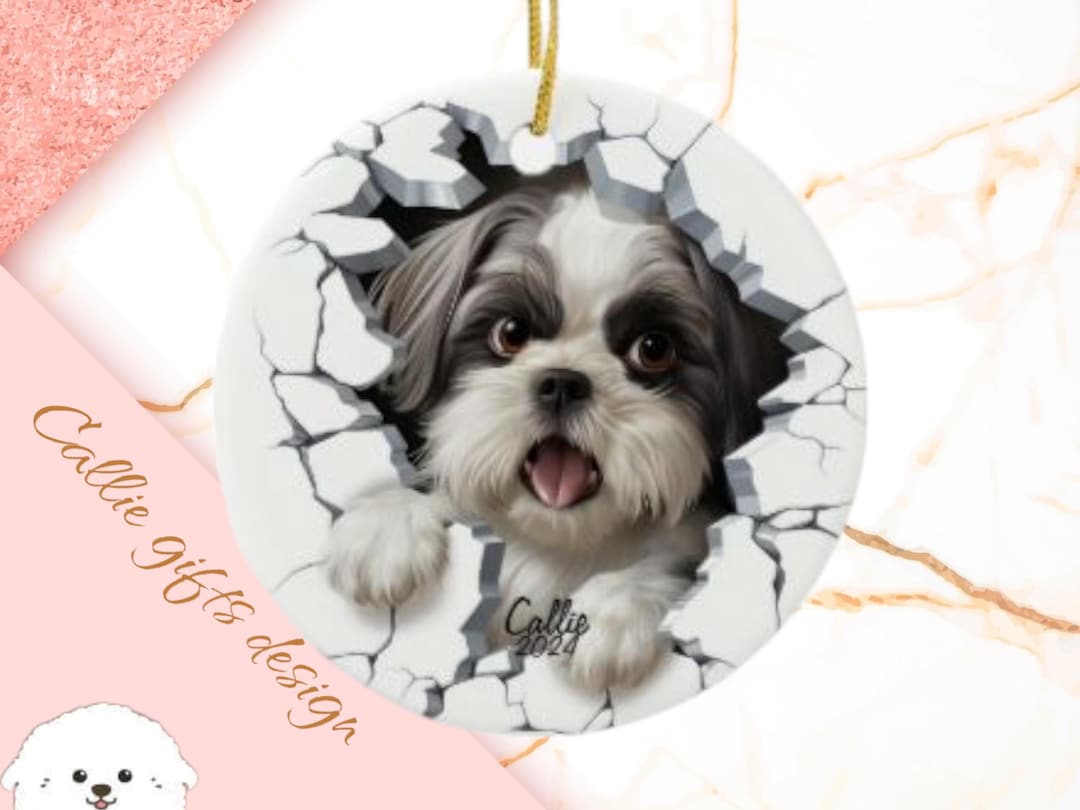 Shitzu Christmas Ornament, Personalized Shitzu Ornament, Shitzu Gift ...