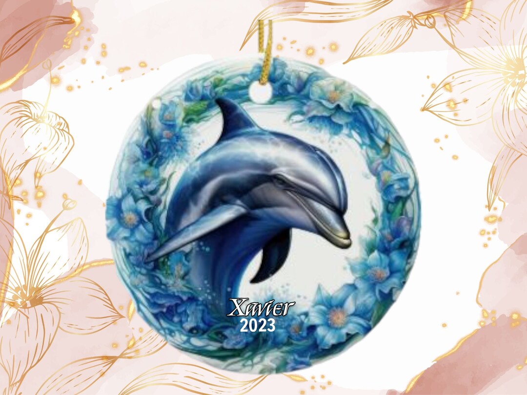 Dolphin Christmas Ornament, Personalized Dolphin Ornament, Dolphin Gift ...