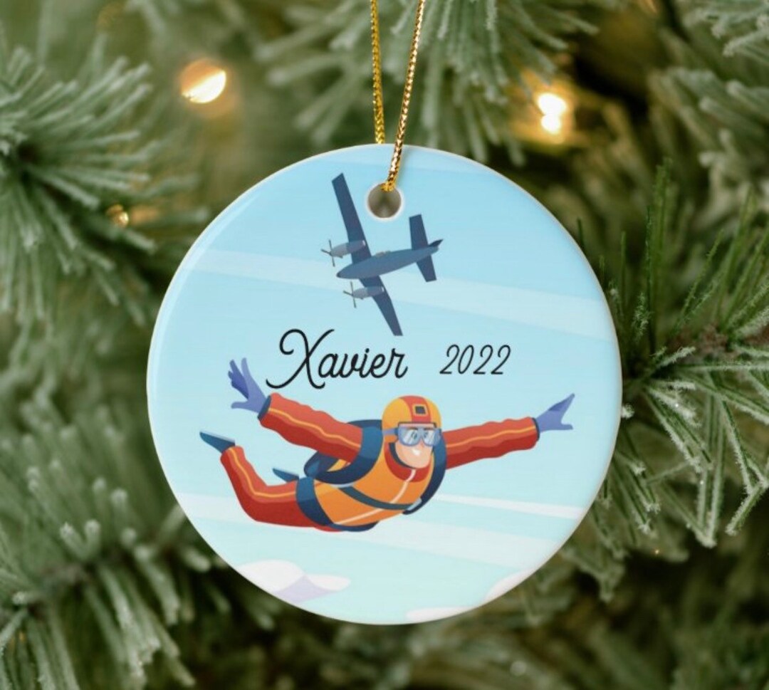 Sky Diving Christmas Ornament, Personalized Sky Diving Ornament, Sky ...