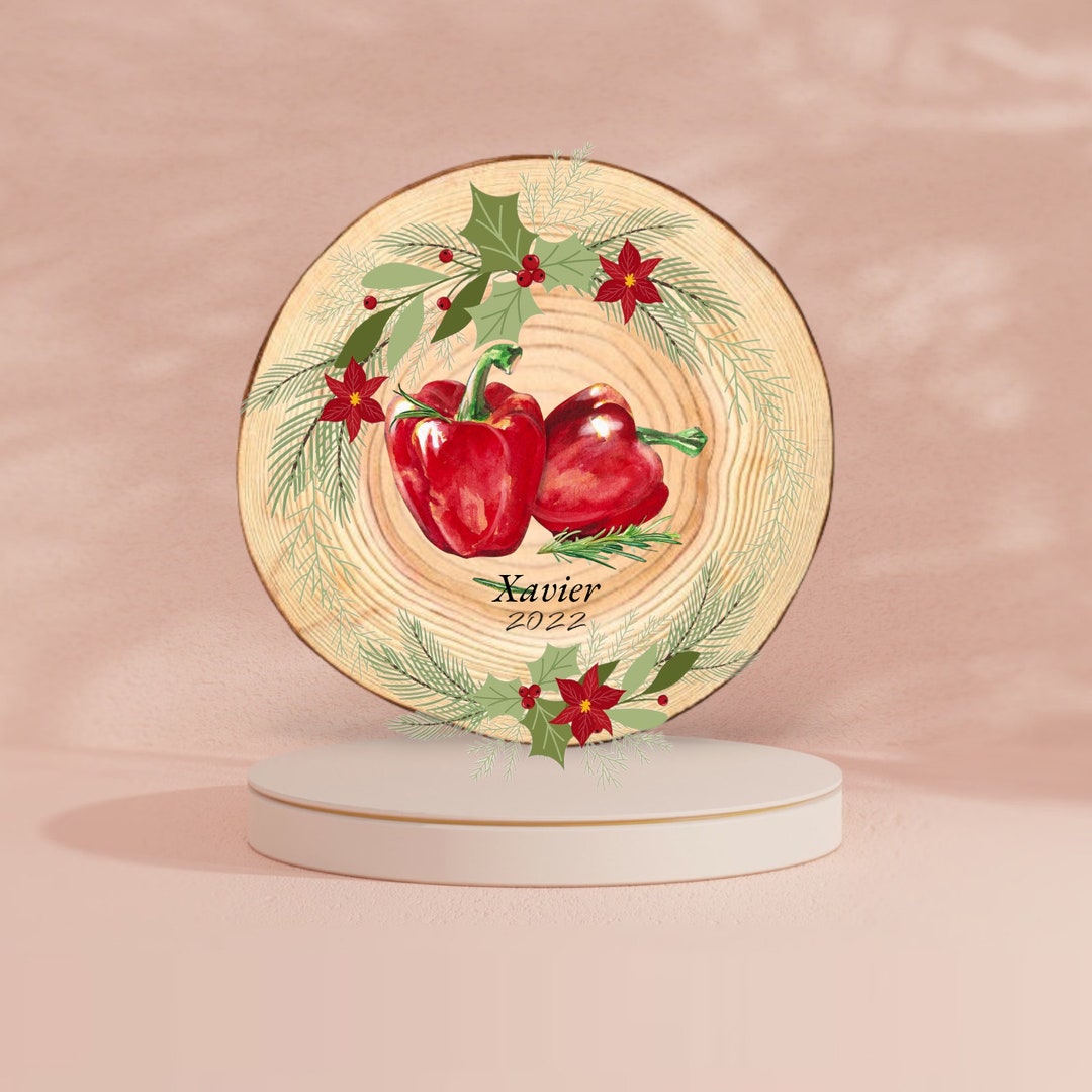 Red Pepper Christmas Ornament, Personalized Red Pepper Ornament, Red ...