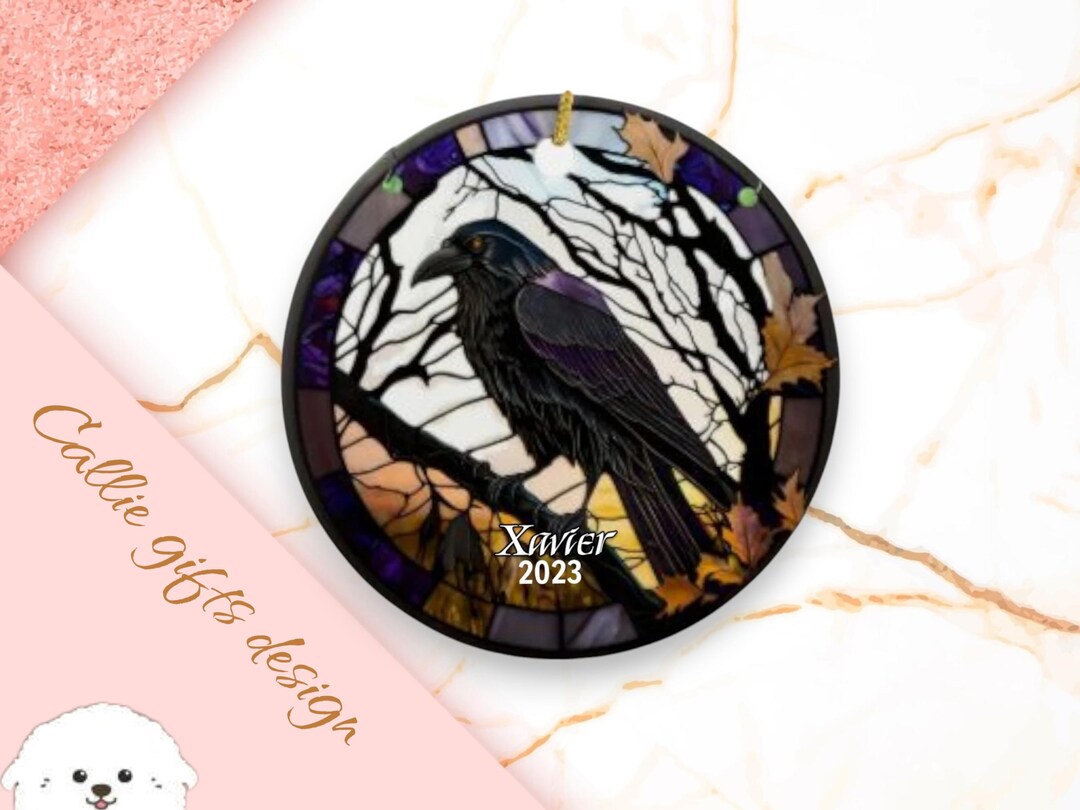 Raven Christmas Ornament, Personalized Raven Ornament, Raven Gift ...