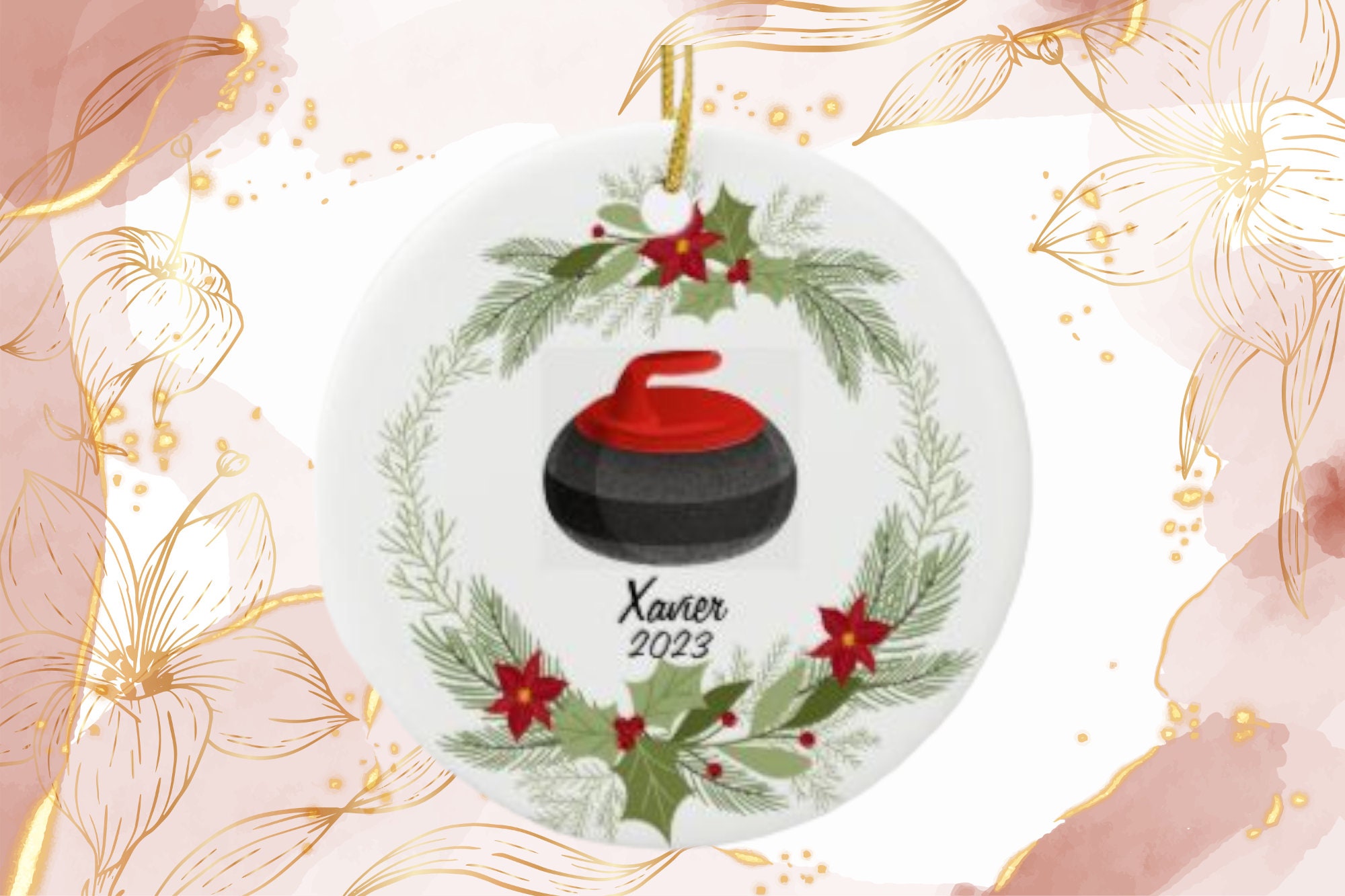 Curling Ornament, Custom Curling Ornament, Curling Gift, Curling ...