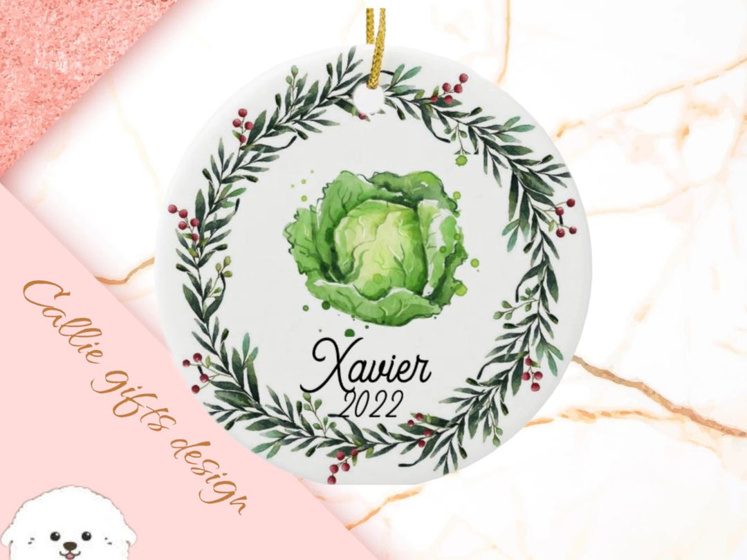 Cabbage Christmas Ornament, Personalized Cabbage Ornament, Cabbage Gift ...