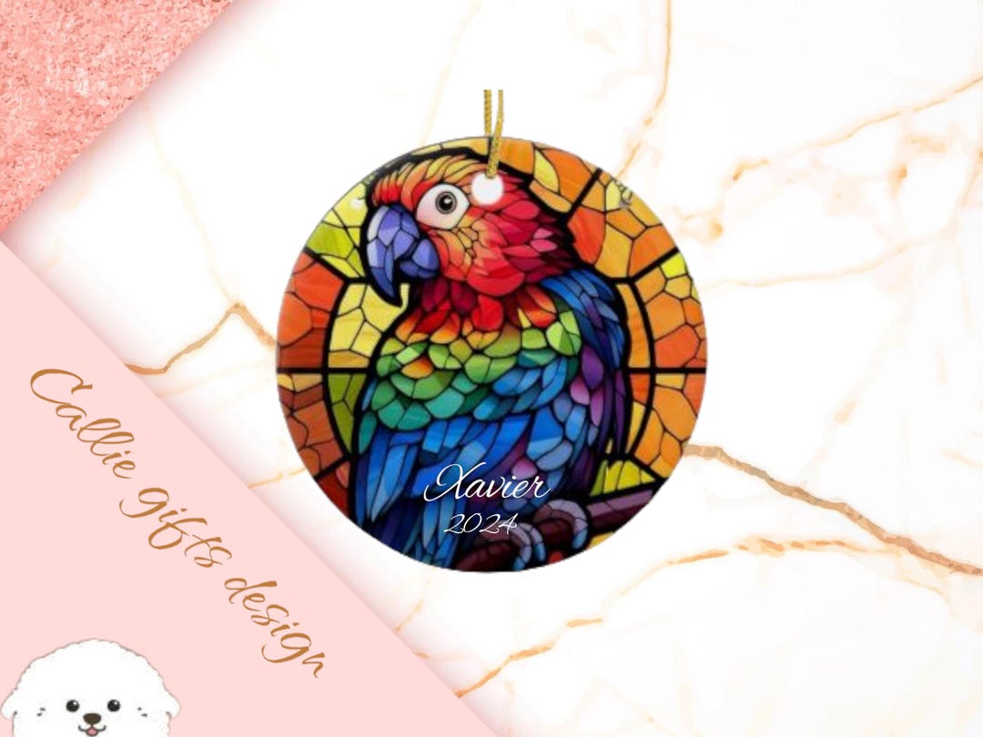 Parrot Christmas Ornament, Personalized Parrot Ornament, Parrot Gift ...
