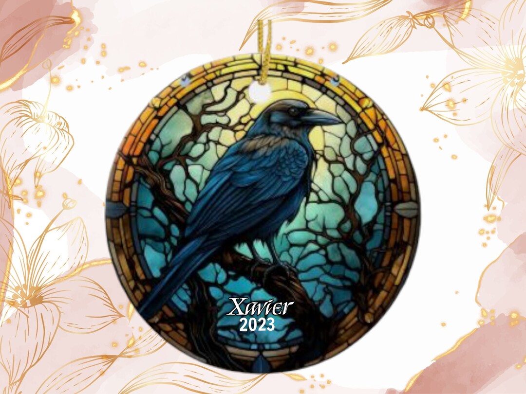 Crow Christmas Ornament, Personalized Crow Ornament, Crow Gift, Crow ...