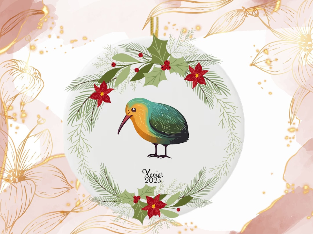 Kiwi Bird Christmas Ornament, Personalized Kiwi Bird Ornament, Kiwi ...