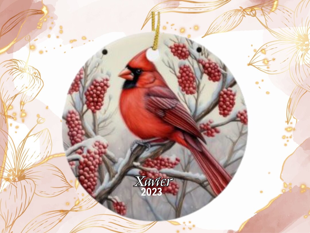 Cardinal Christmas Ornament, Personalized Cardinal Ornament, Cardinal ...