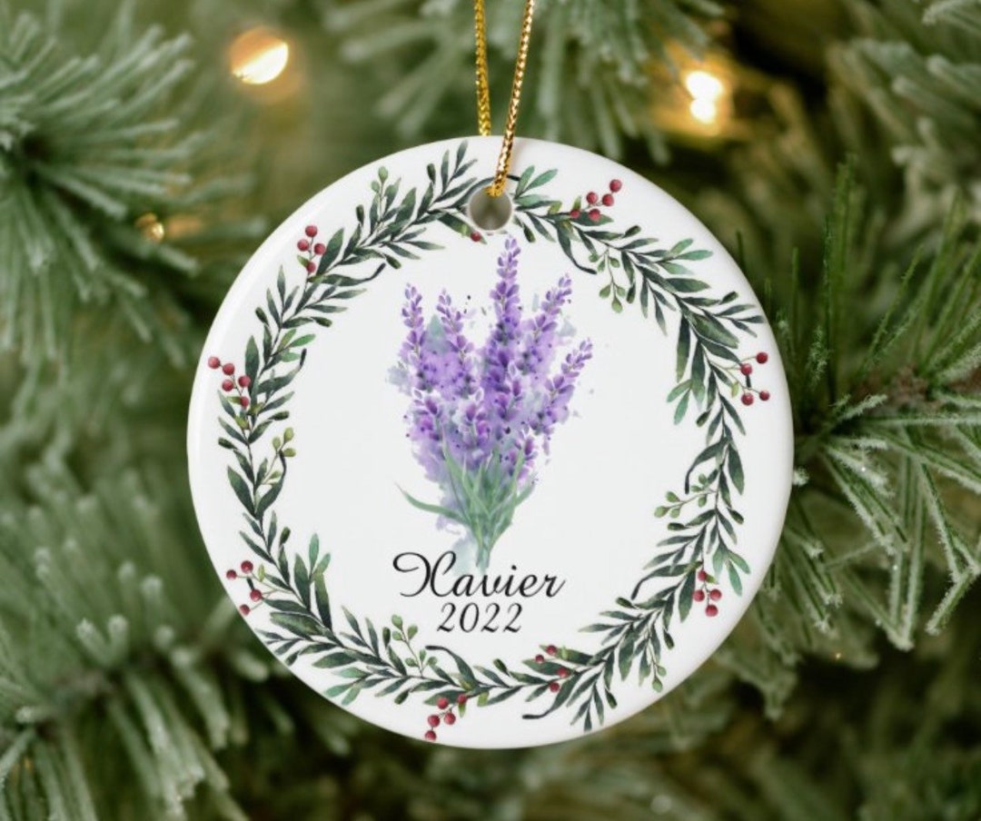 Lavender Christmas Ornament, Personalized Lavender Ornament, Lavender ...