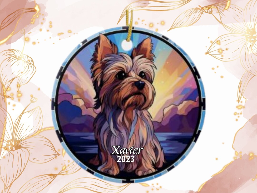 Yorkie Christmas Ornament, Personalized Yorkie Ornament, Yorkie Gift ...