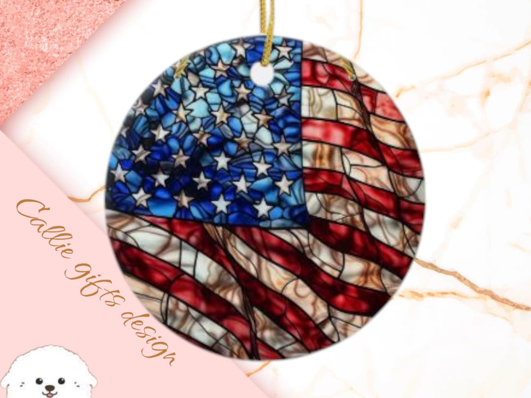 Personalized American Flag Christmas Ornament, First Christmas as an ...