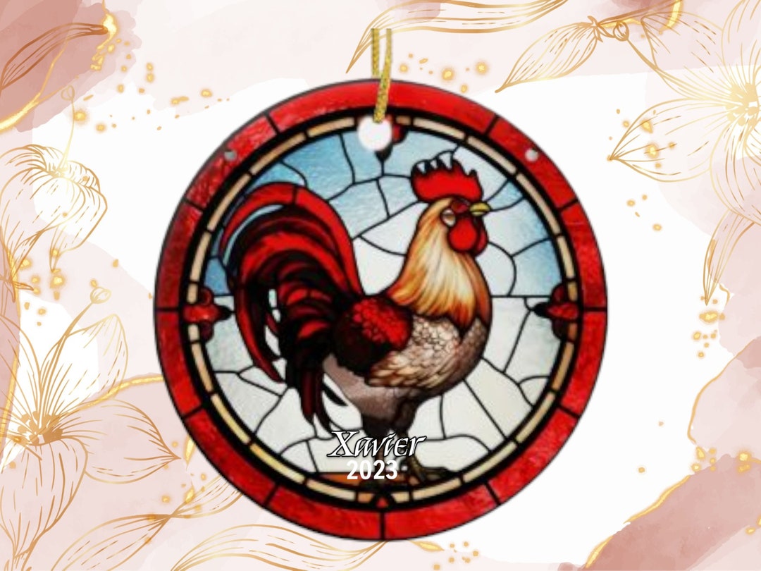 Rooster Christmas Ornament, Personalized Rooster Ornament, Rooster Gift ...