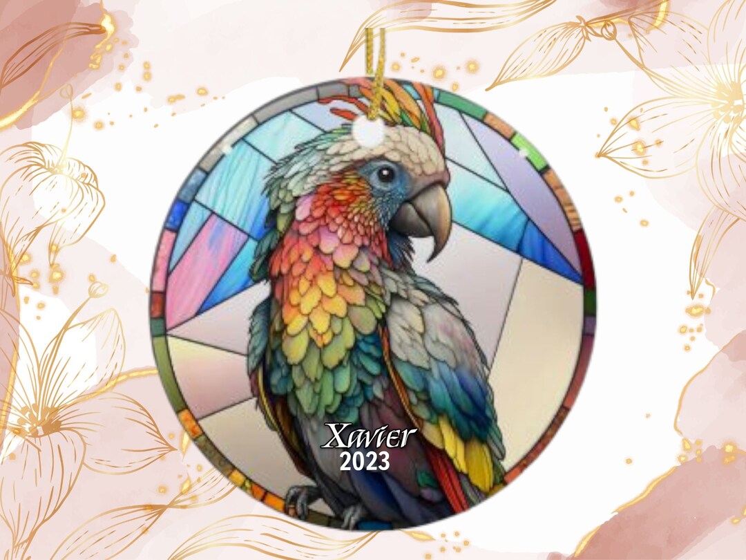 Parrot Christmas Ornament, Personalized Parrot Ornament, Parrot Gift ...