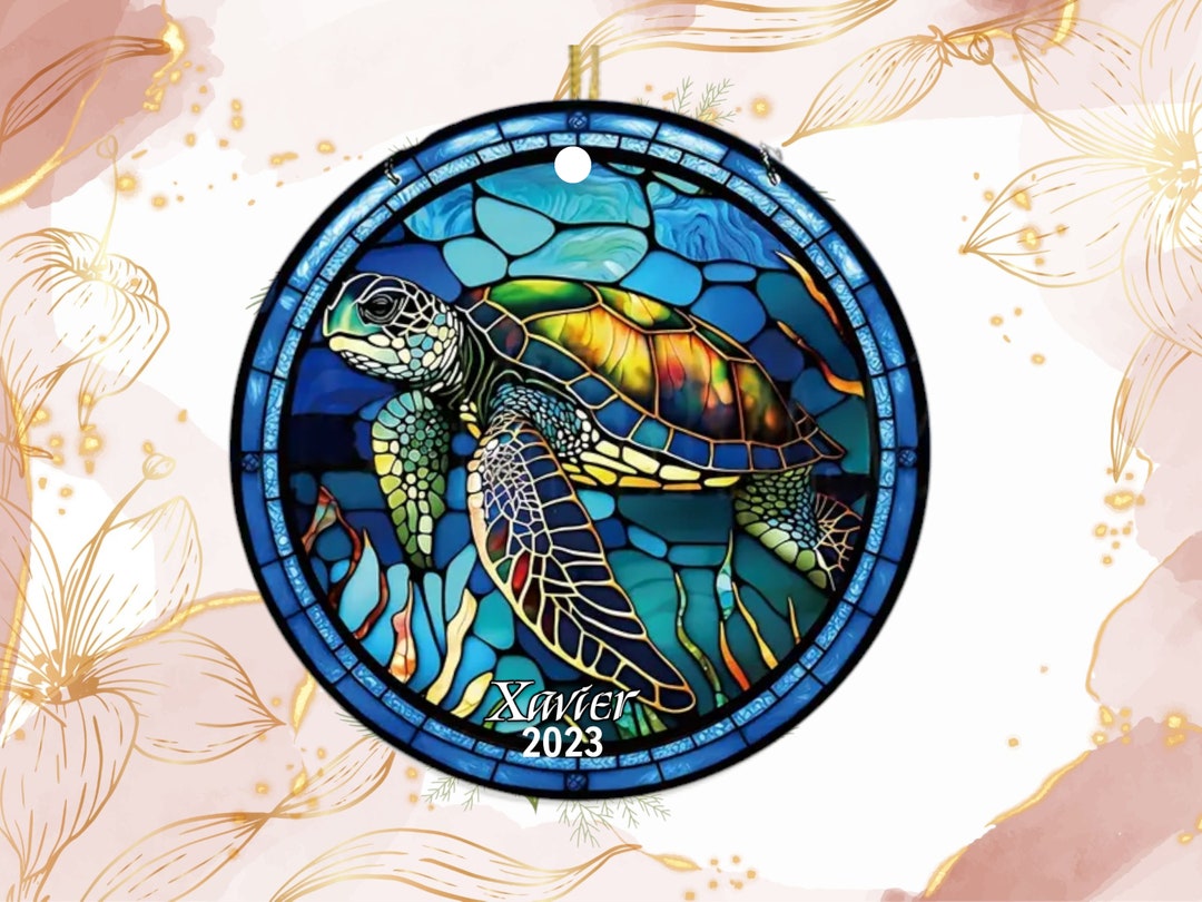 Turtle Christmas Ornament, Personalized Turtle Ornament, Turtle Gift ...
