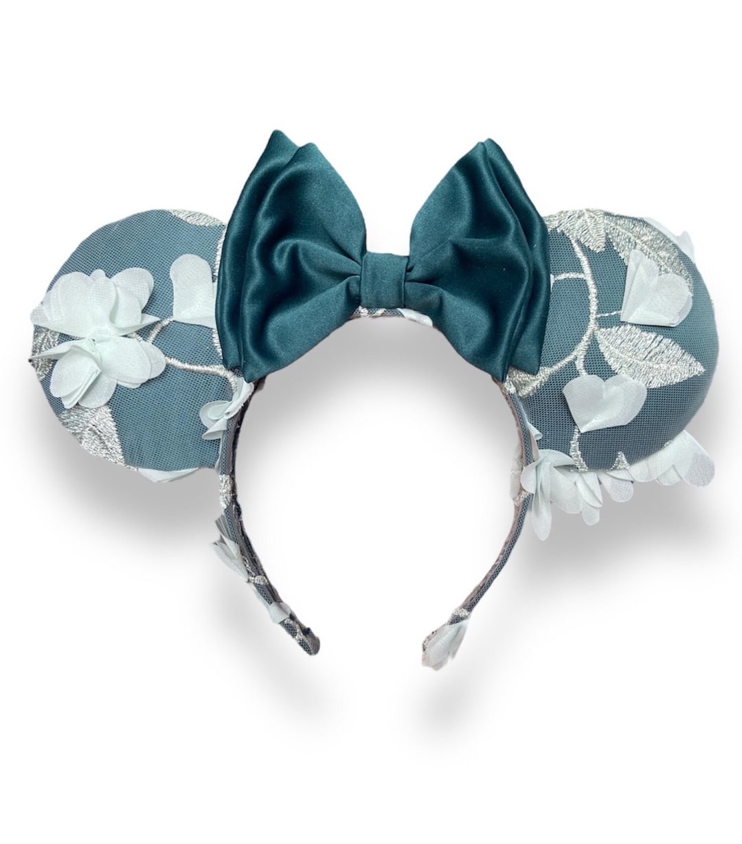 Green Floral Embroidered Ears - Etsy