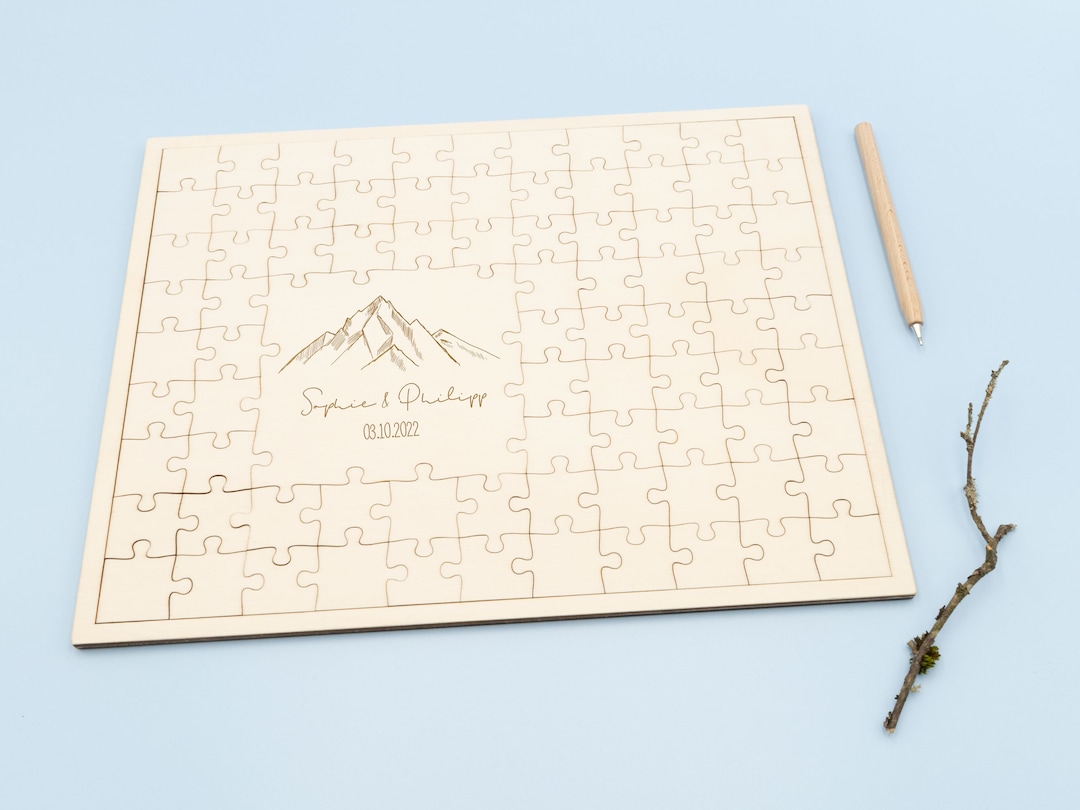 Gästebuch Puzzle Aus Holz Für Hochzeit Personalisiert Mit Namen Datum ...