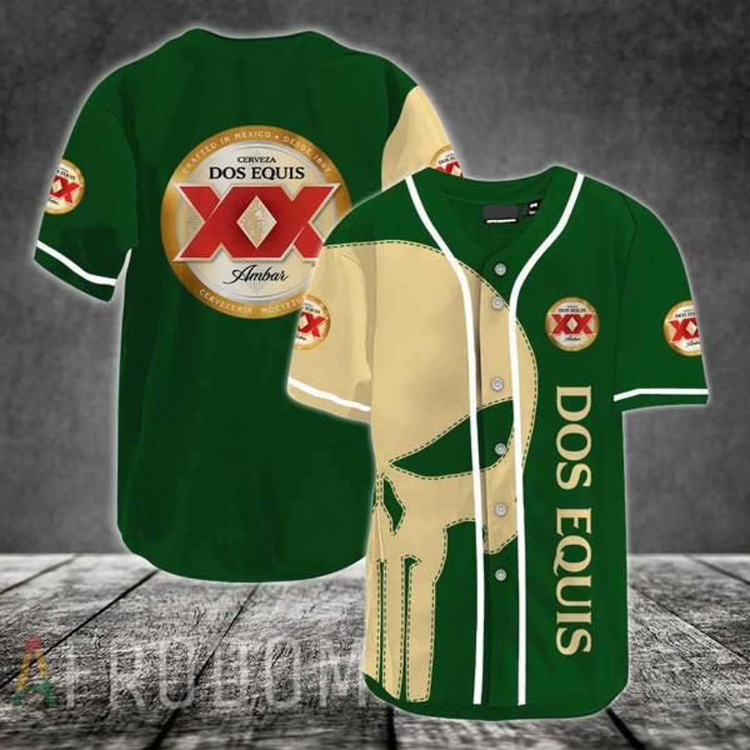 Beige Skull Dos Equis Baseball Jersey - Etsy