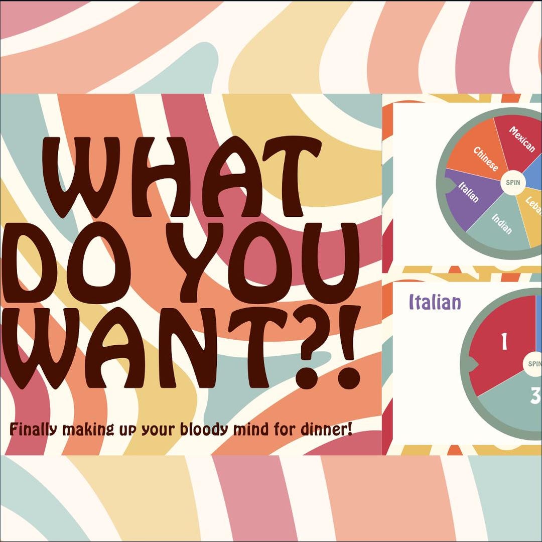 WHAT Do YOU WANT?! the Digital Dinner Spinner - Etsy