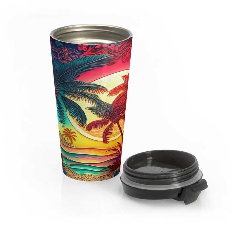 3D Sunset Stainless Steel Travel Mug - Etsy
