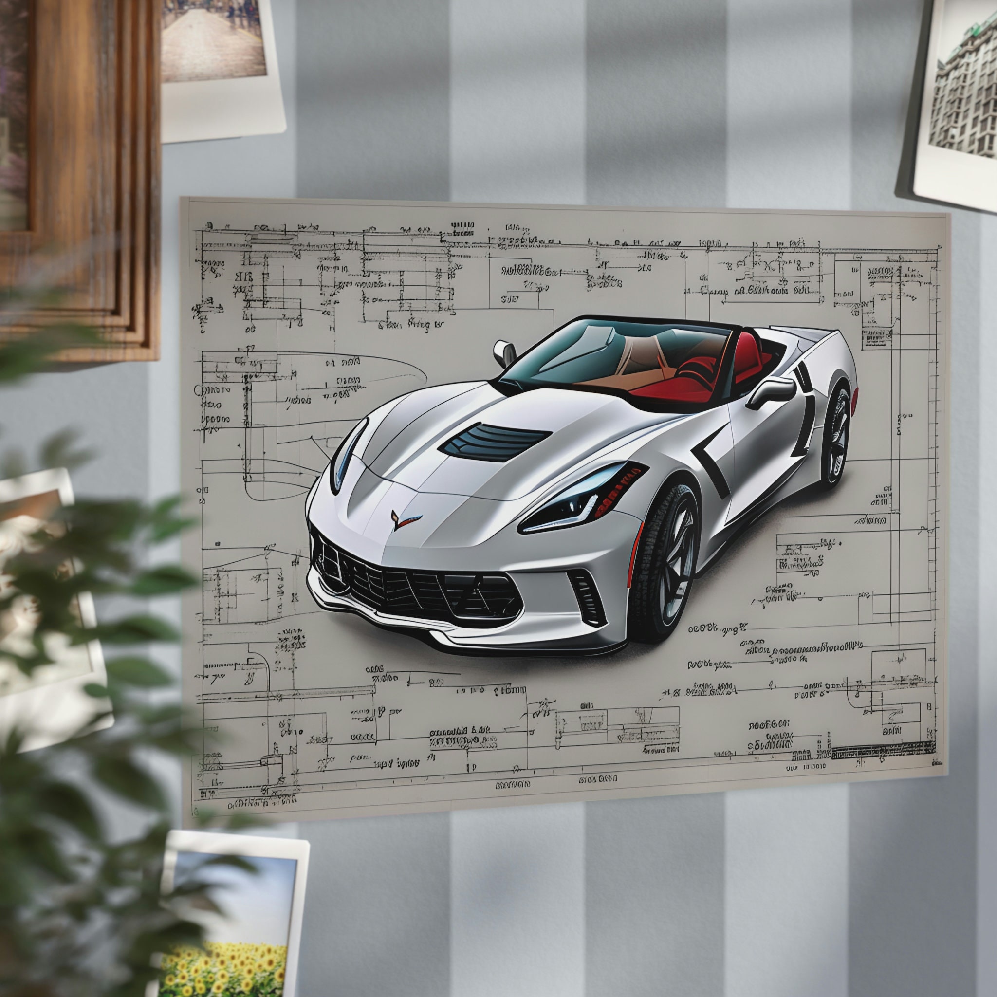 C7 Corvette Blueprint Unframed Prints - Etsy