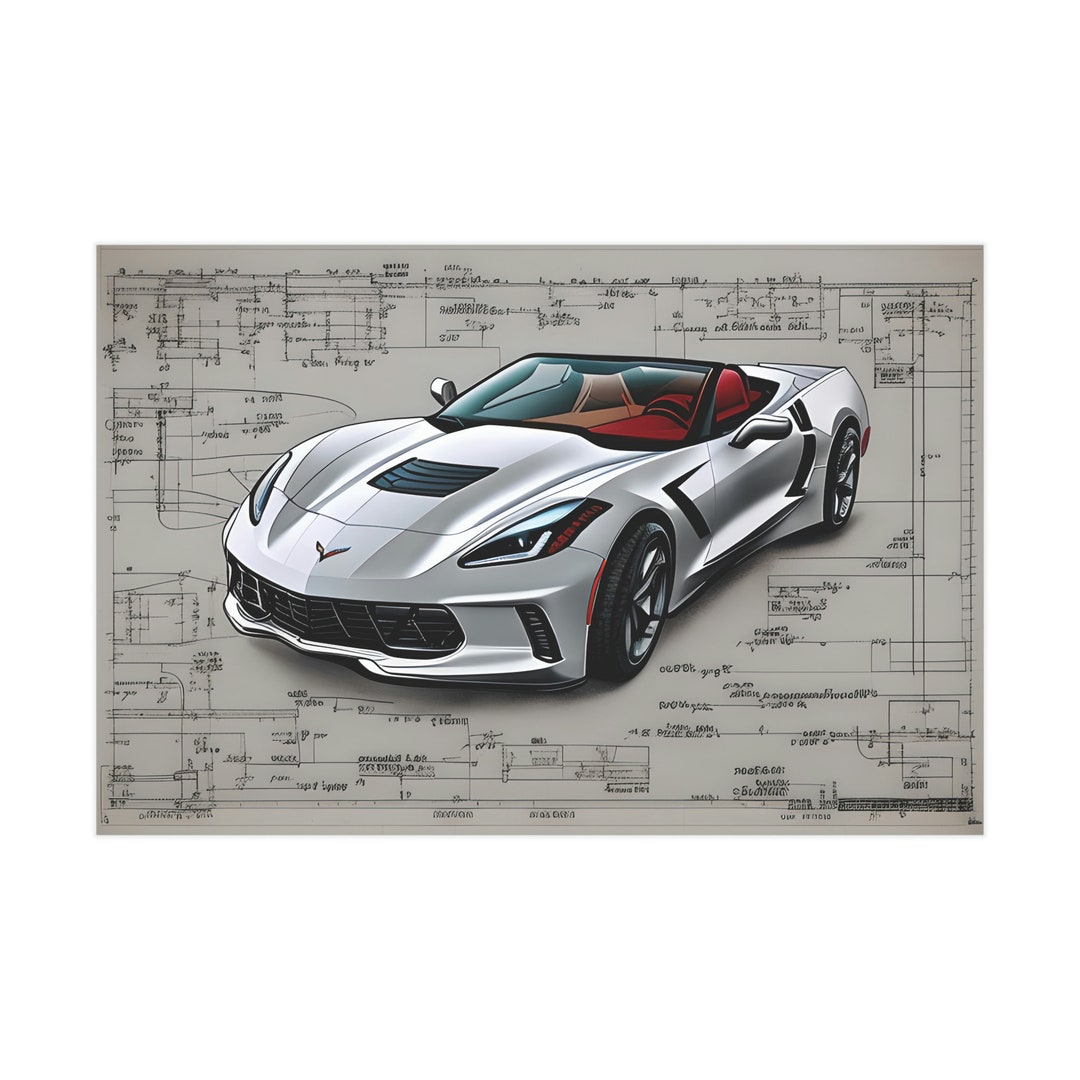 C7 Corvette Blueprint Unframed Prints - Etsy