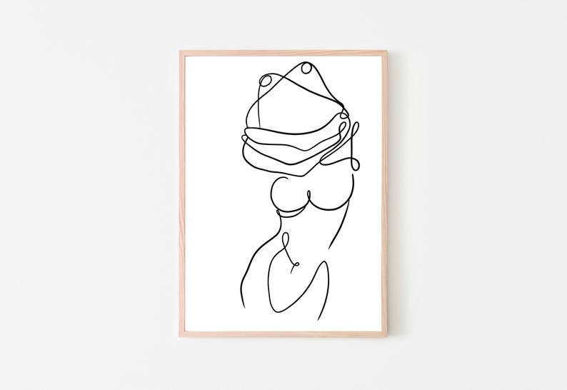 Woman Line Art Print, Female Figure Line Art Set, Woman Art Print Set ...